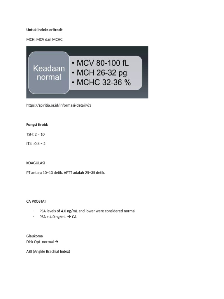 Nilai Lab Rujukan Ukmppd | PDF