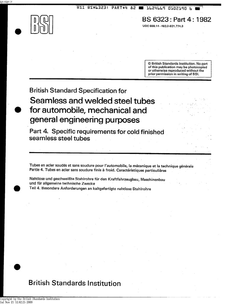 BS 6323-4 1982 | PDF