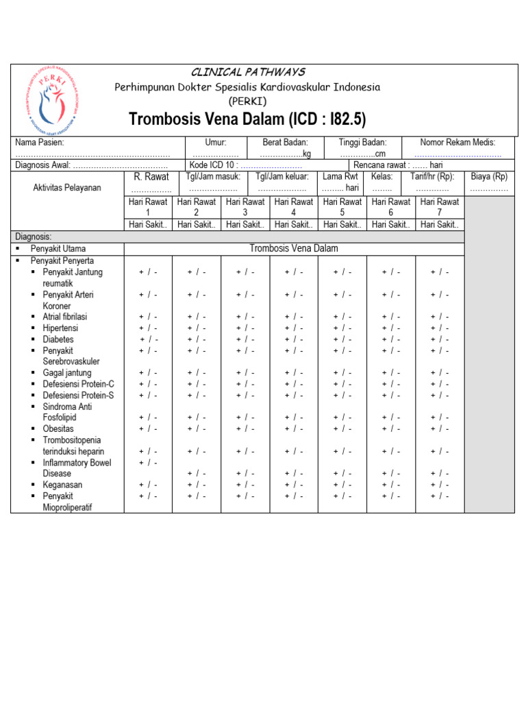 Clinical Pathway Deep Vein Thrombosis | PDF