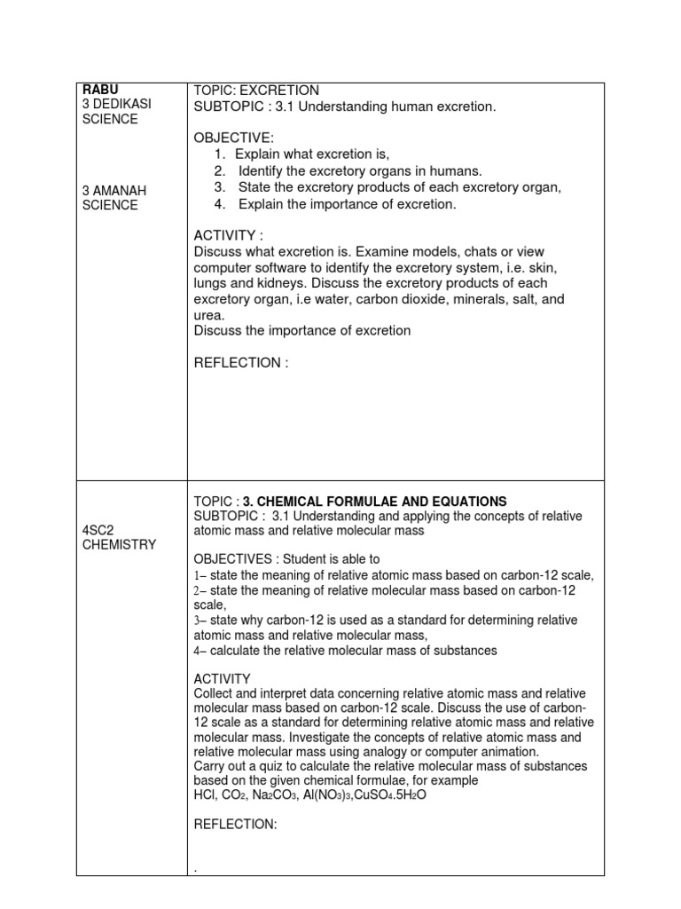 Lesson Plan 6 | PDF | Molecules | Mass