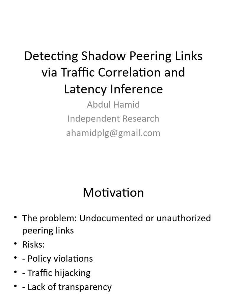 Shadow Peering Detection Presentation | PDF