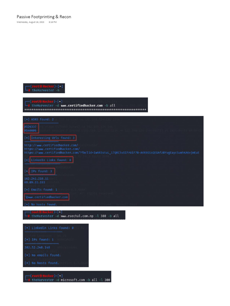 Passive Footprinting and Info Gathering | PDF | File Transfer Protocol ...