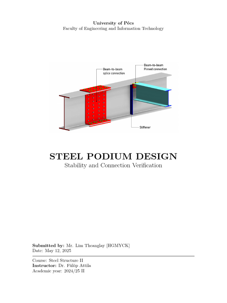 Steel Podium Design: Stability and Connection Verification | PDF ...