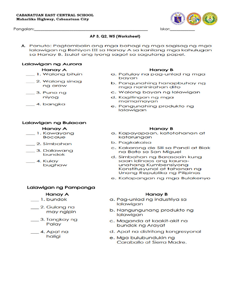 worksheet-AP3 Q2W5 | PDF