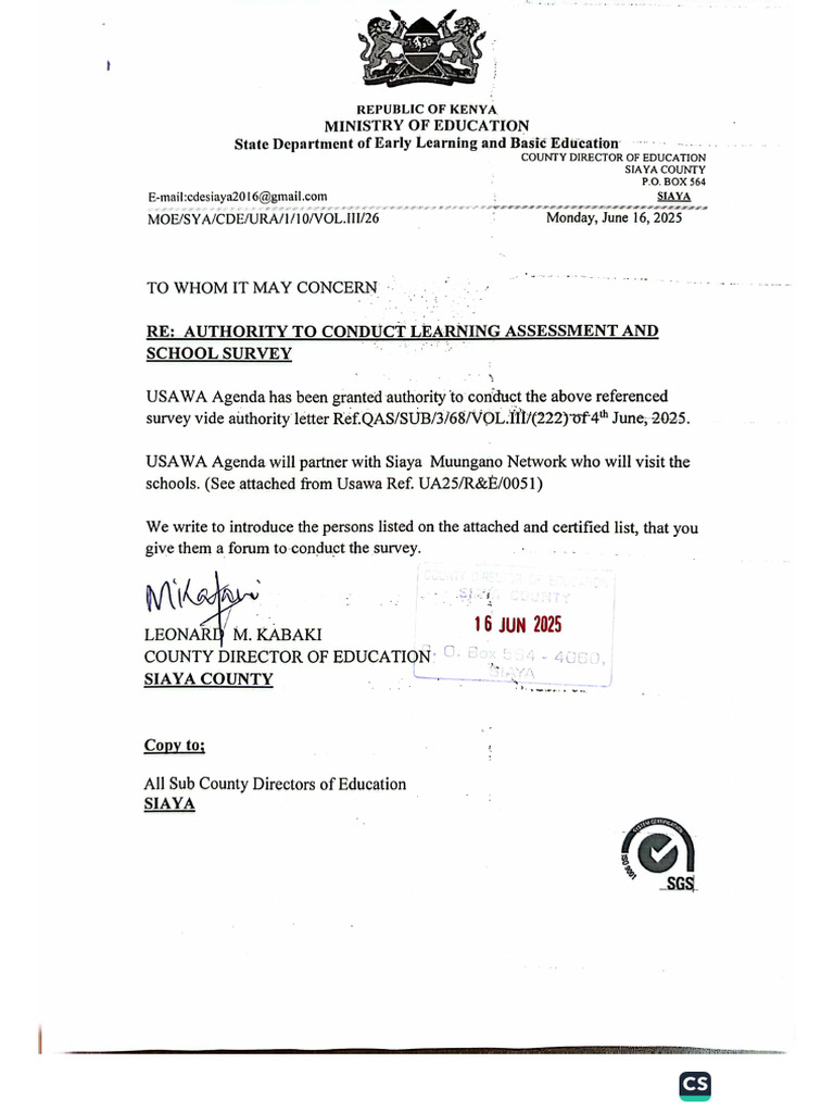 Authorization Letter-Schools | PDF