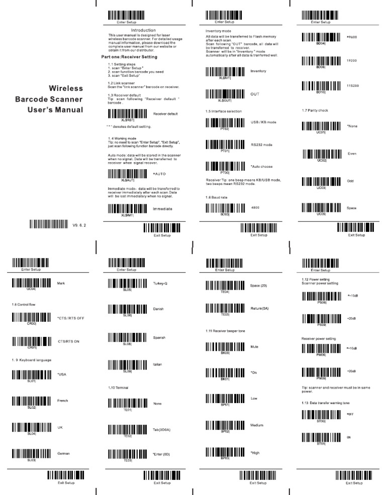 เครื่อสแกนบาร์โค้ด Wireless Barcode Scanner Manual | PDF
