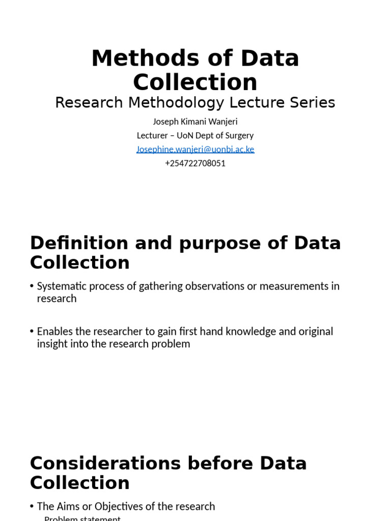 Methods of Data Collection - October 6, 2022 | PDF | Qualitative ...