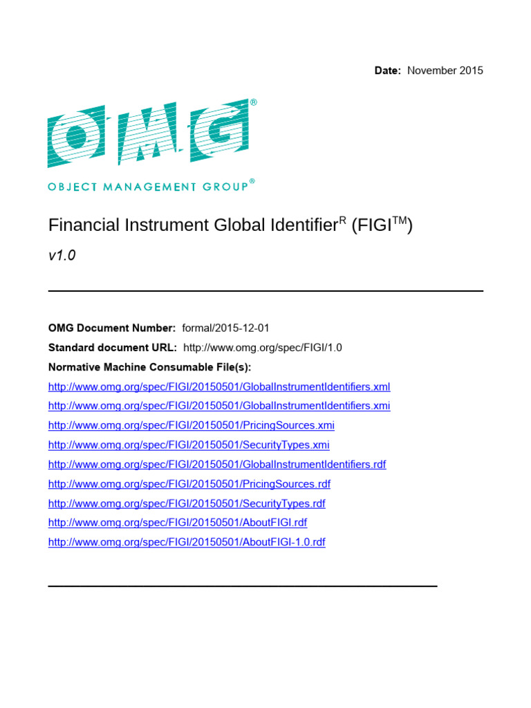 Financial Instrument Global Identifier Version 1.0 | PDF | Resource ...