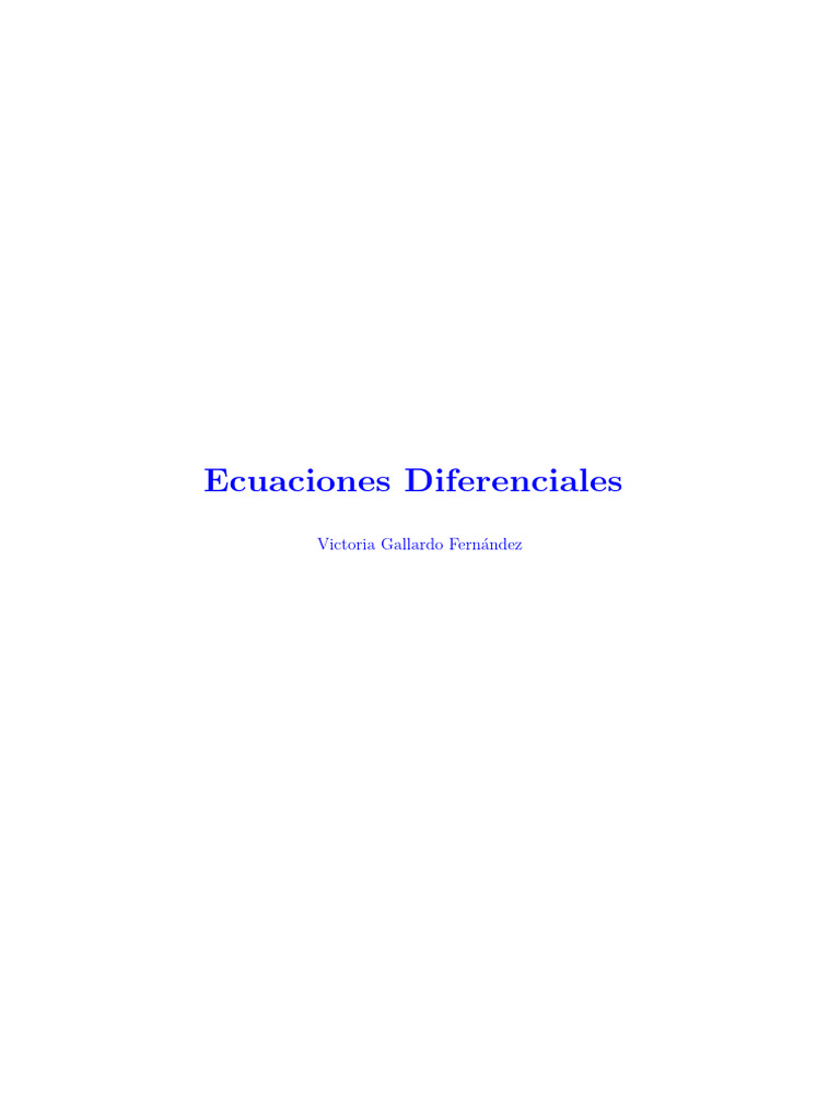 Ecuaciones Diferenciales | PDF | Ecuación diferencial parcial | Ecuaciones