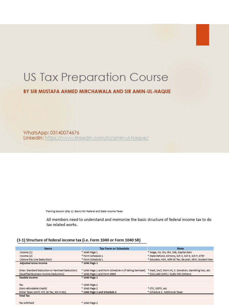 US Tax Software Training PDF | PDF | Tax Deduction | Irs Tax Forms