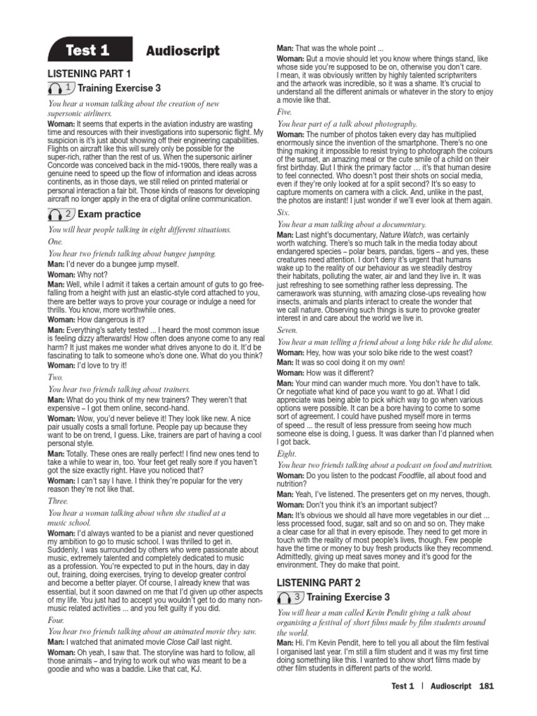 B2 First Trainer3 Audioscript | PDF | Artificial Intelligence | Intelligence (AI) & Semantics