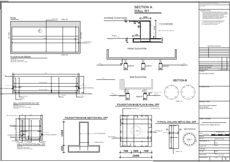 Holiday Home Infinity Pool Rebar Details | PDF | Structural Engineering ...