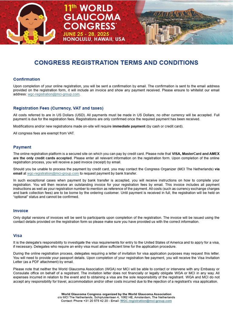 WGC-2025 Terms and Conditions | PDF | Payments | Credit Card