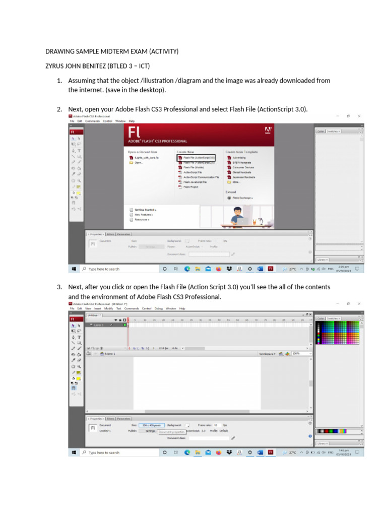 Sample Midterm Exam (Activity) Zyrus John Benitez Btled 3 Ict | PDF | Adobe Flash | Chess Theory
