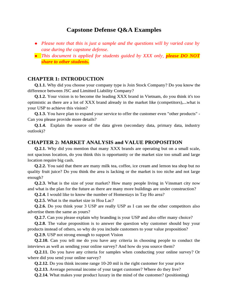 Q&A Examples For Thesis (1) (AutoRecovered) | PDF | Brand | Marketing