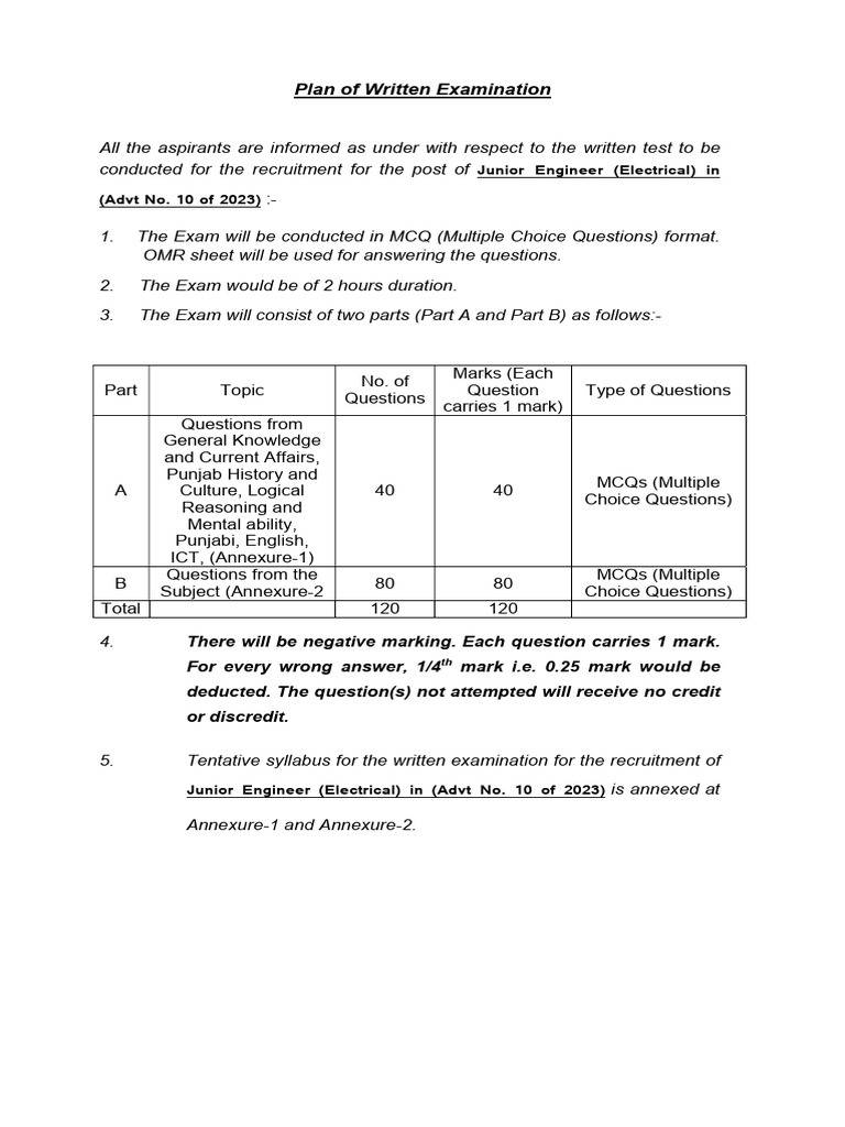 Advt No 10 of 2023 JE Electrical Syllabus | PDF | Electric Motor ...