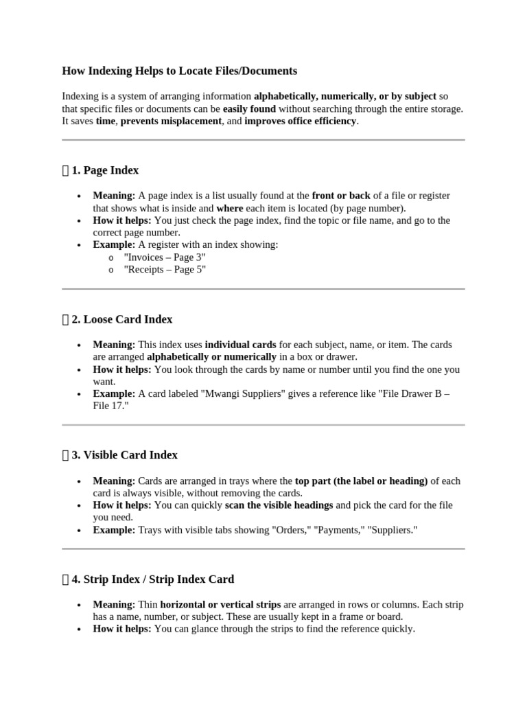 Indexing and Microfiling in Records Management | PDF | Microform ...