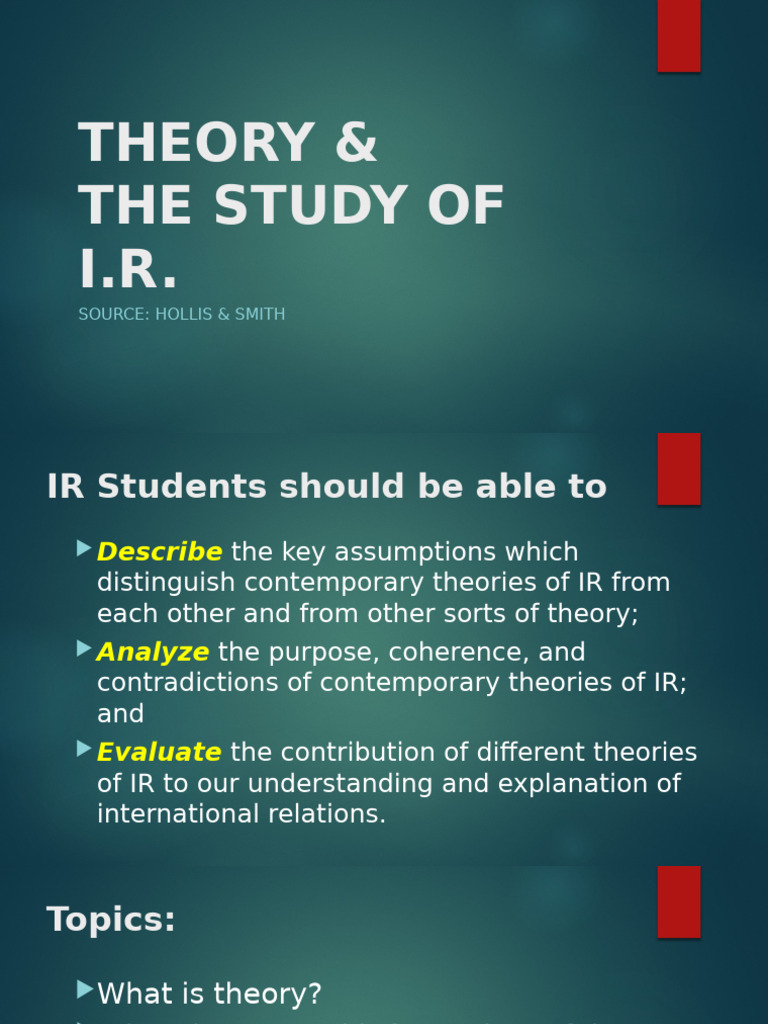 00-Theory & Study of IR REVISED 31-08-23 | PDF | Theory | Epistemology