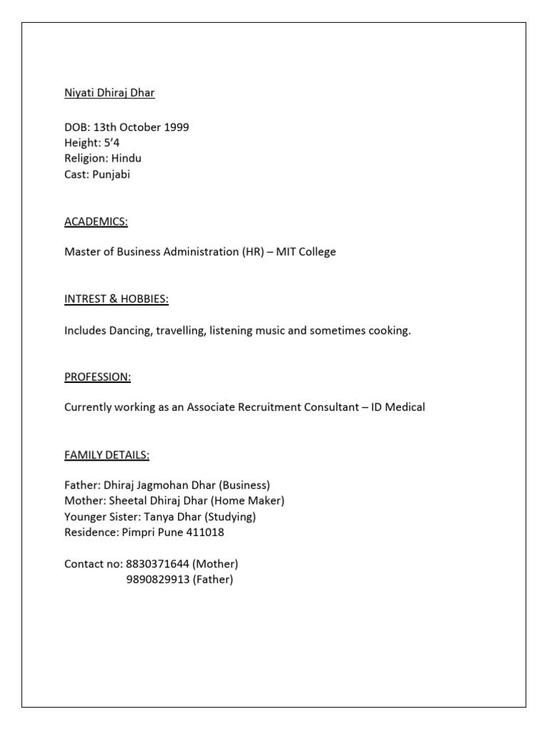 Bio Data | PDF