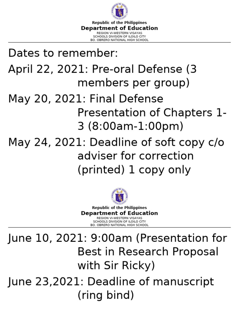 Research Presentation Criteria PRE ORAL and FINAL DEFENSE | PDF