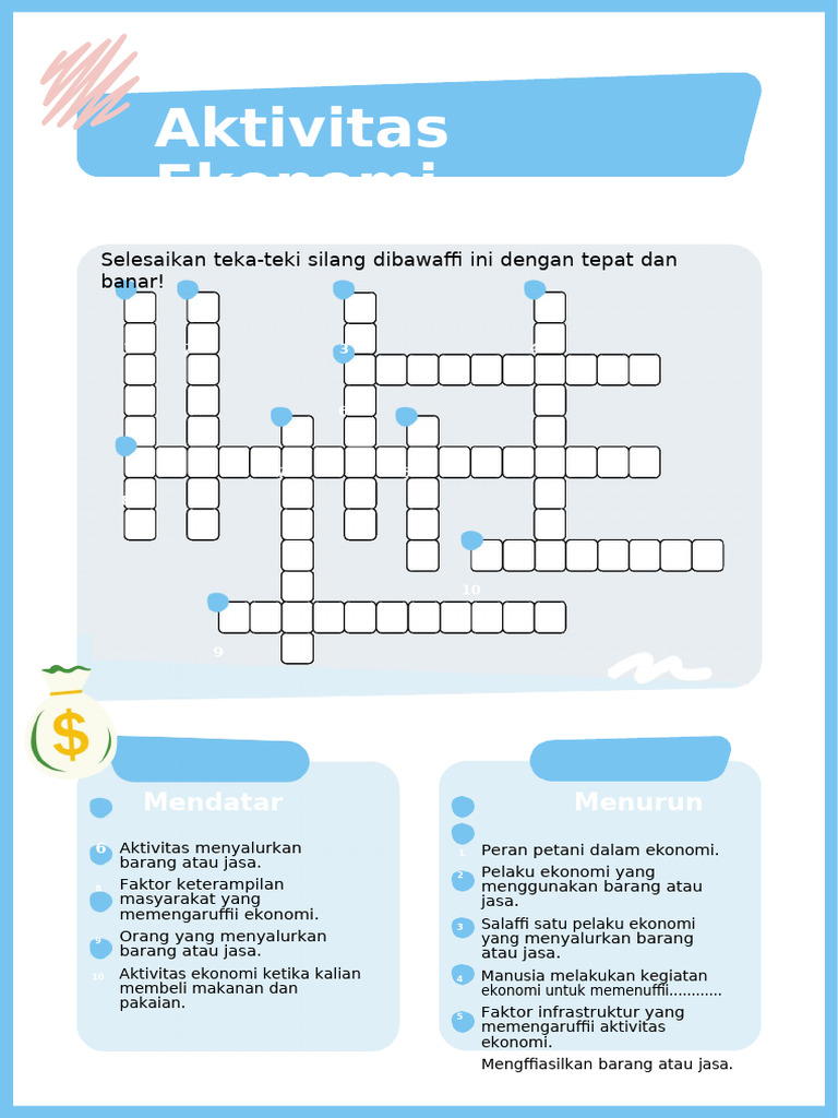 Aktivitas Ekonomi Teka-Teki Silang Hijau Kuning Ilustrasi Abstrak | PDF