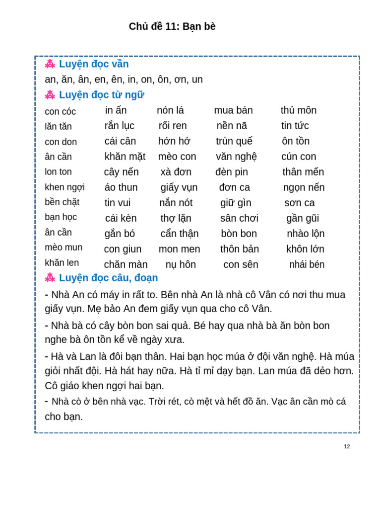 RÈN ĐỌC TUAN 11 | PDF