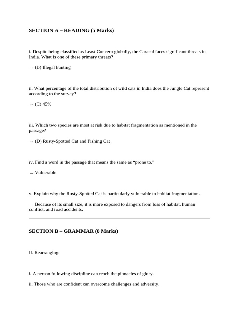 Sample Paper Class 12 CBSE (50 Marks) | PDF