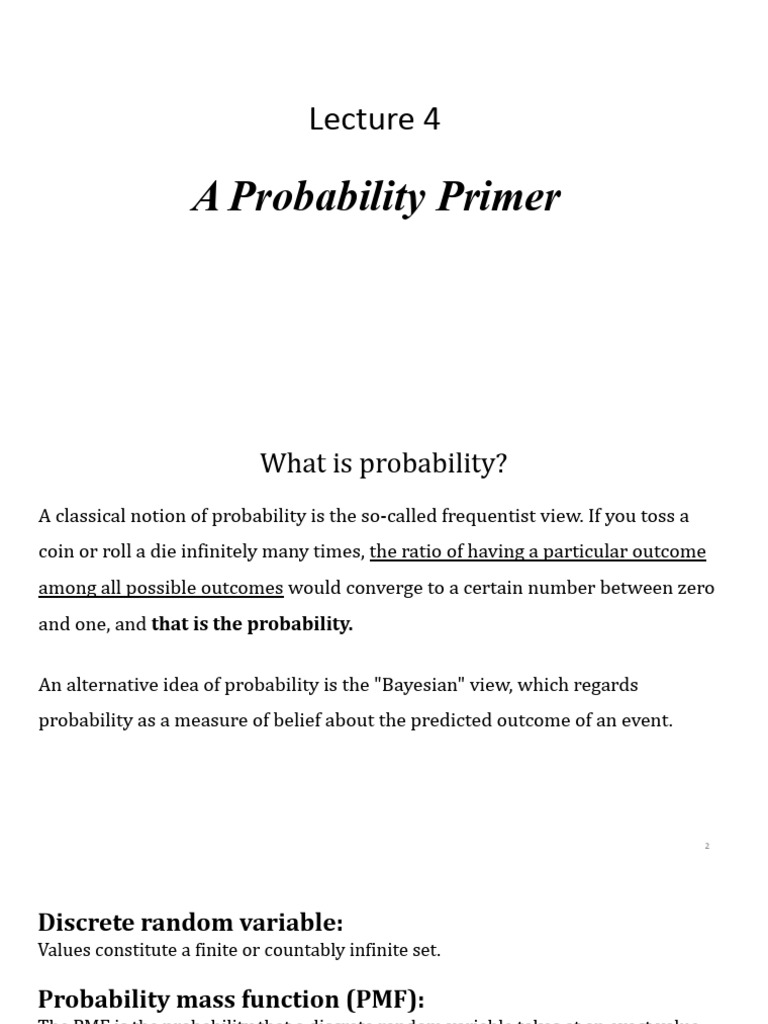 Lecture4 Probability | PDF | Probability Distribution | Normal Distribution