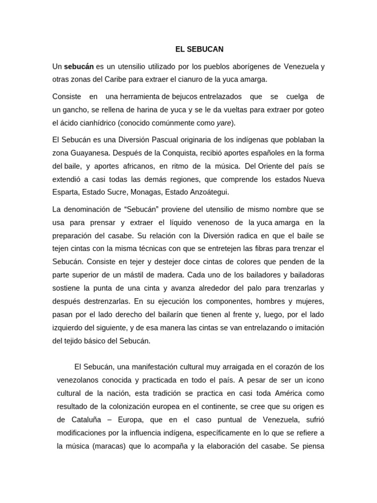 El Sebucán: Tradición y Baile Venezolano | PDF | Bailes | Venezuela