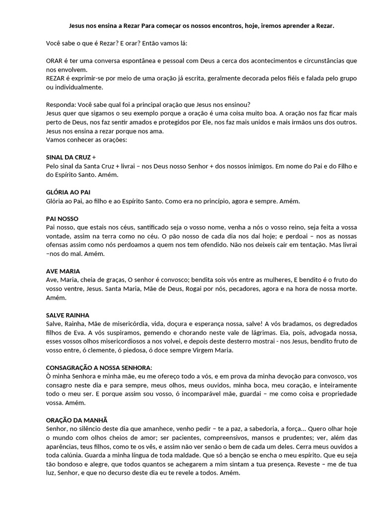 Como Jesus Nos Ensina a Rezar | PDF | Oração | Crença e doutrina religiosa