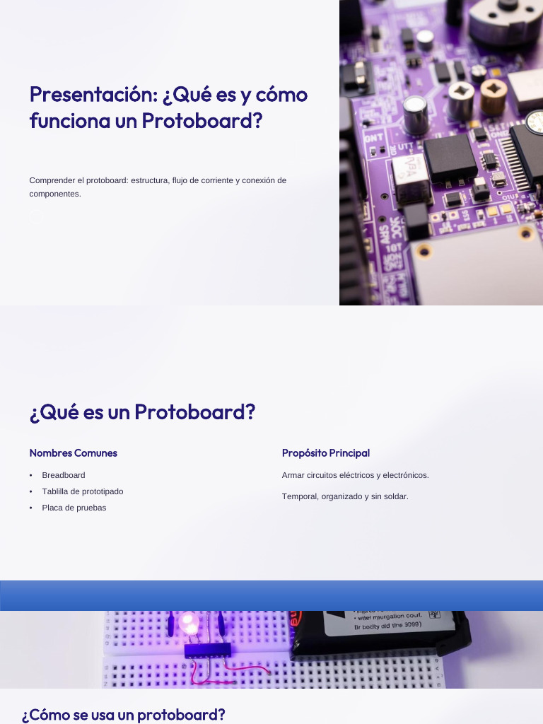 Presentacion Que Es y Como Funciona Un Protoboard Material 6 | PDF ...