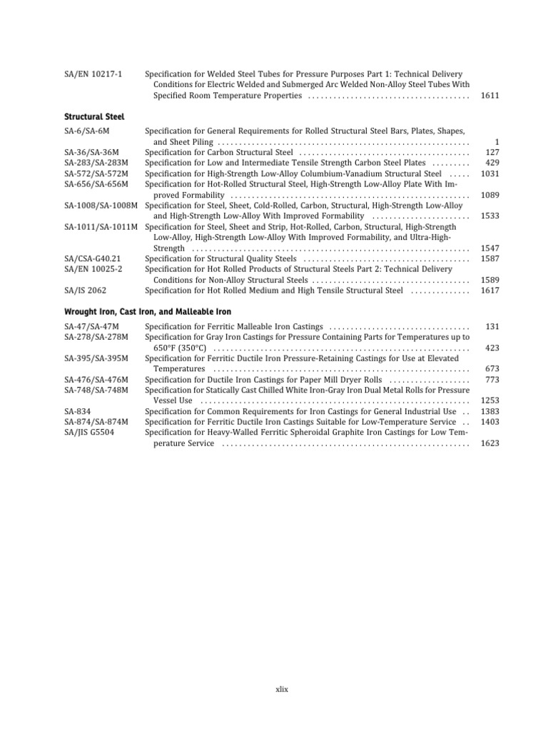 Asme BPVC 2021 Sección II Parte A-1!1!51-51 | PDF | Structural Steel ...