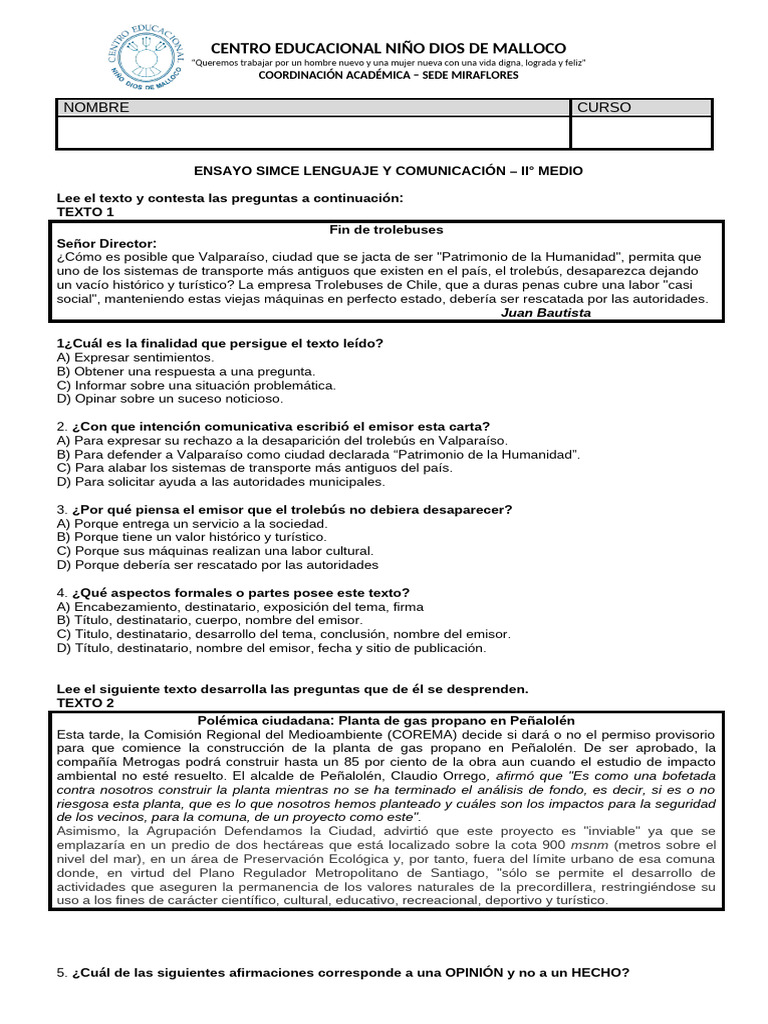 Ensayo Simce II° Medio | PDF | Publicidad | Chile