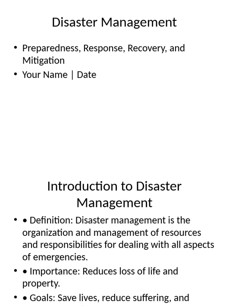 Disaster Management Presentation Pdf