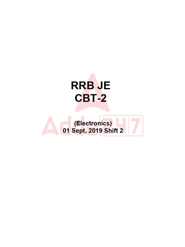 RRB JE CBT 2 Electronics Engineering Merged | PDF