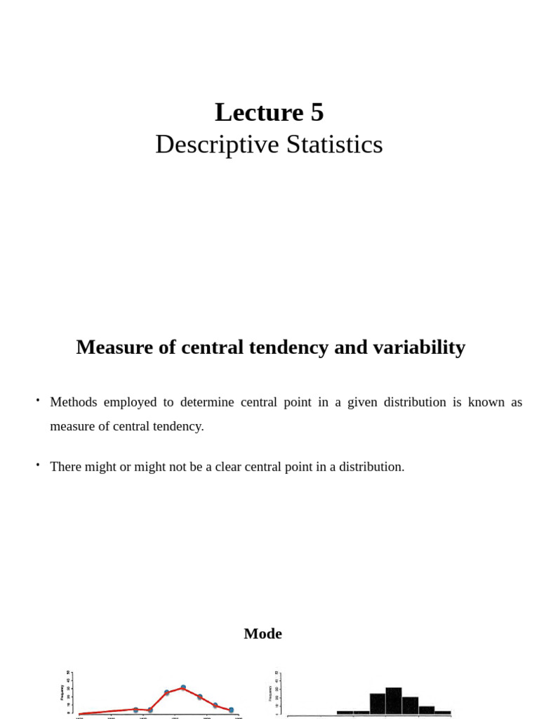 Lecture5 DescriptiveStat | PDF