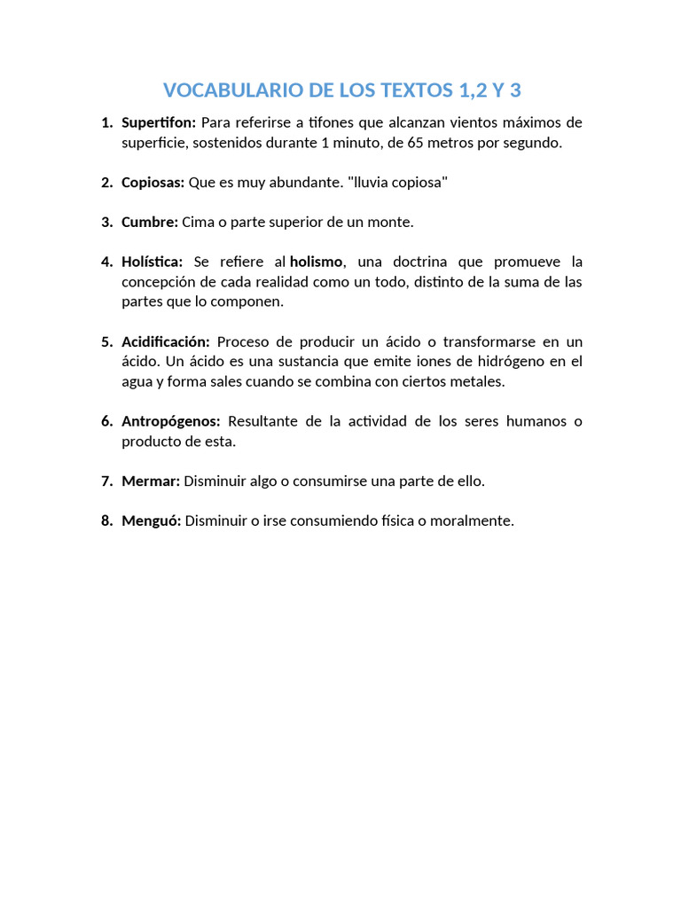 Vocabulario Esencial de Términos Clave | PDF