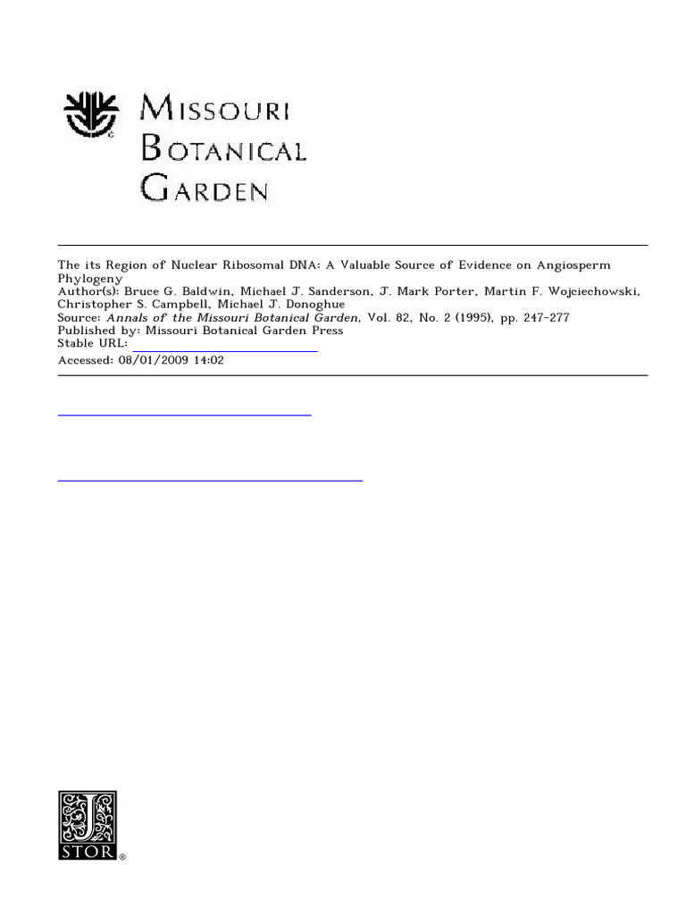 The Its Region of Nuclear Ribosomal DNA - A Valuable Source of Evidence ...