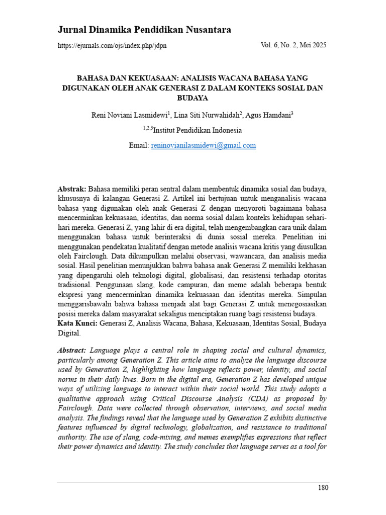 Jurnal Dinamika Pendidikan Nusantara | PDF