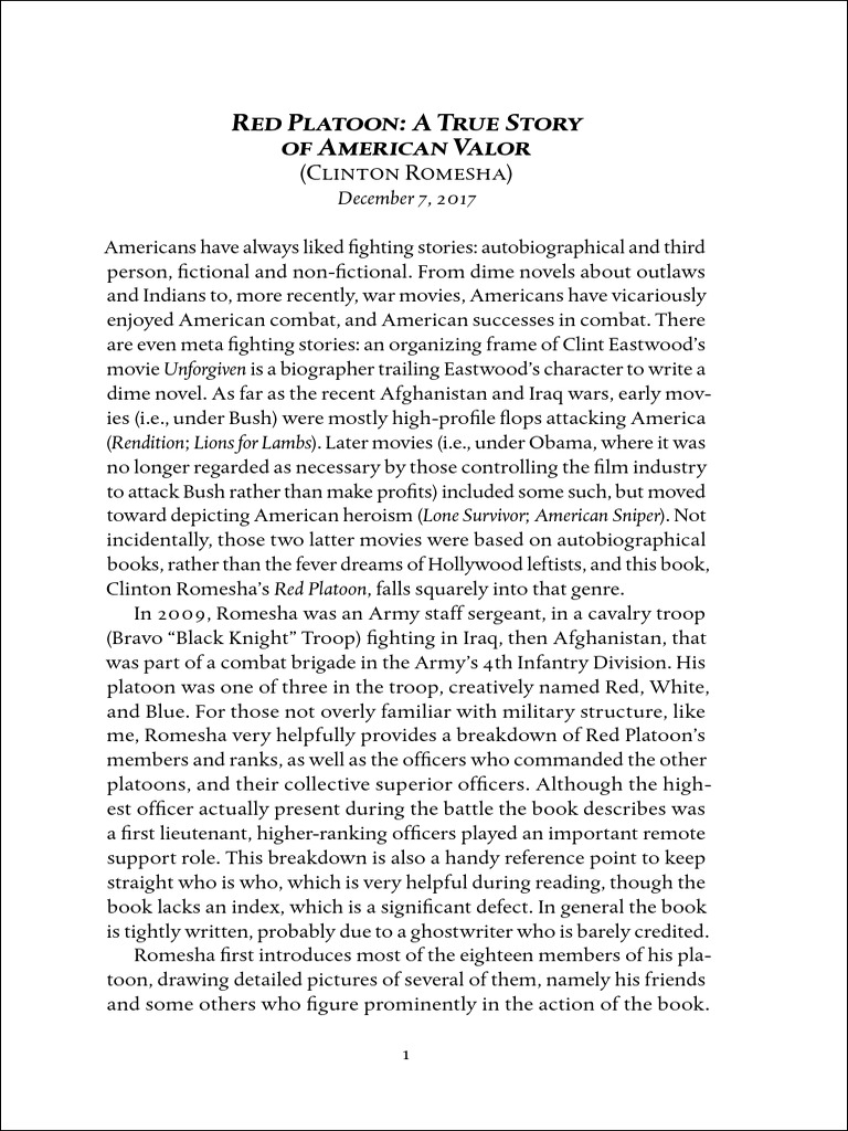 Red Platoon Romesha PDF | PDF | Military