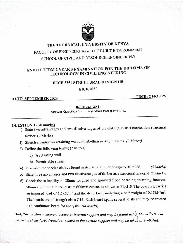 Past Papers Year 3 | PDF