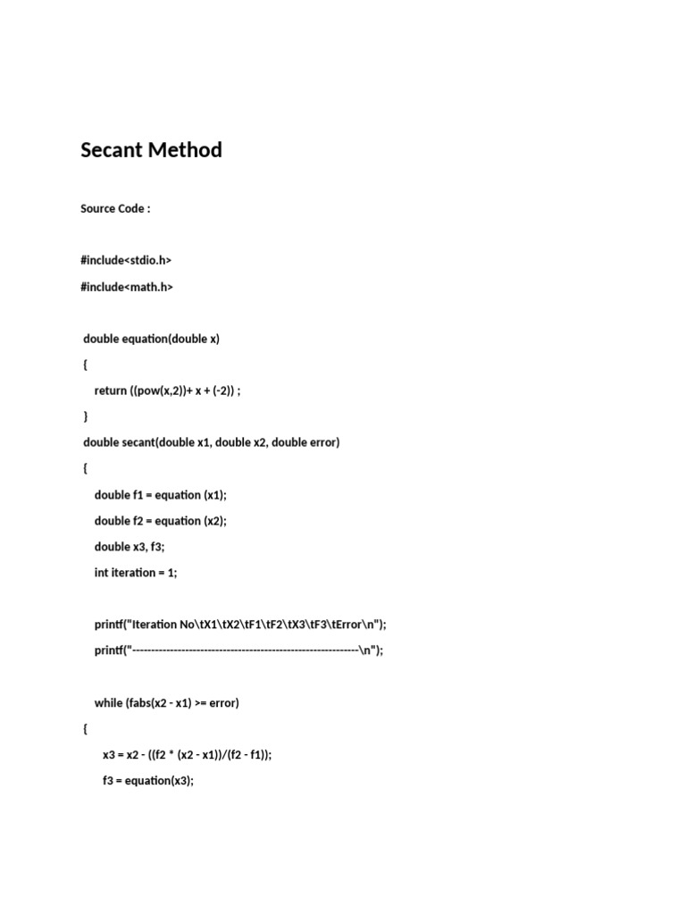 Secant Method | PDF