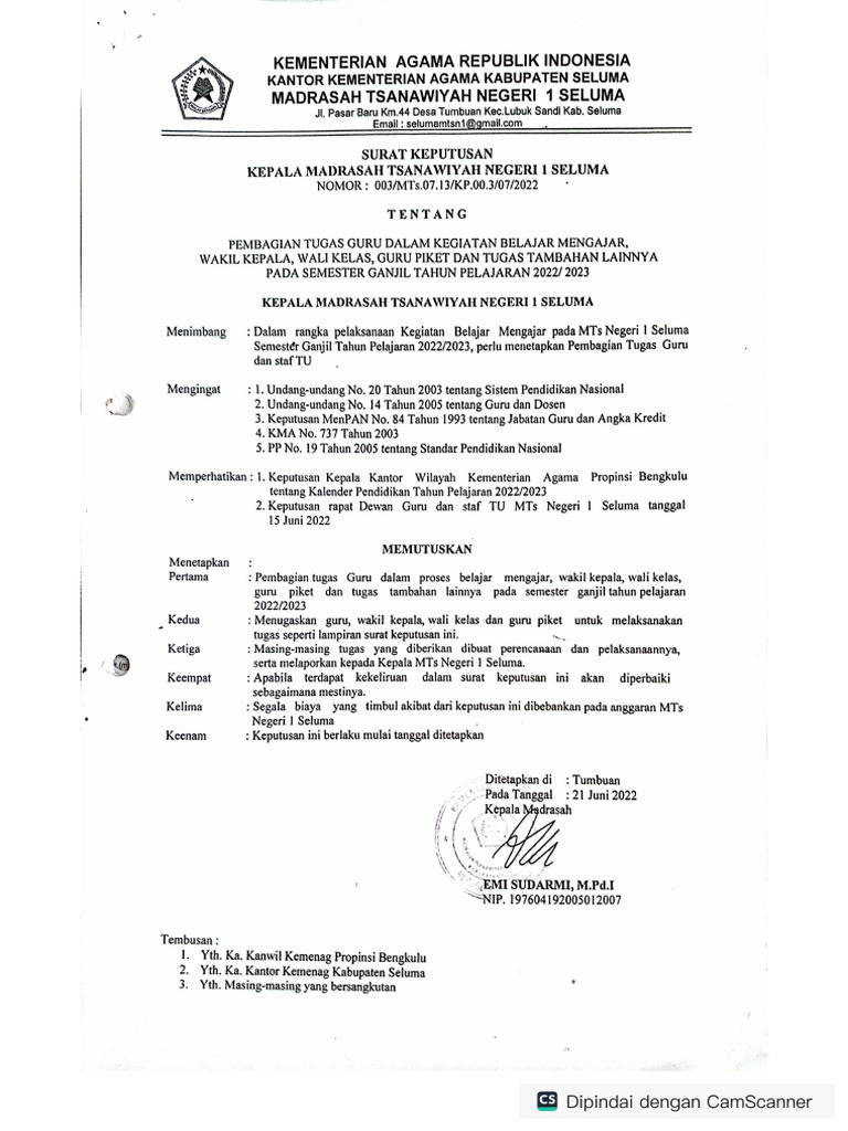 SK Ganjil 20222023 | PDF