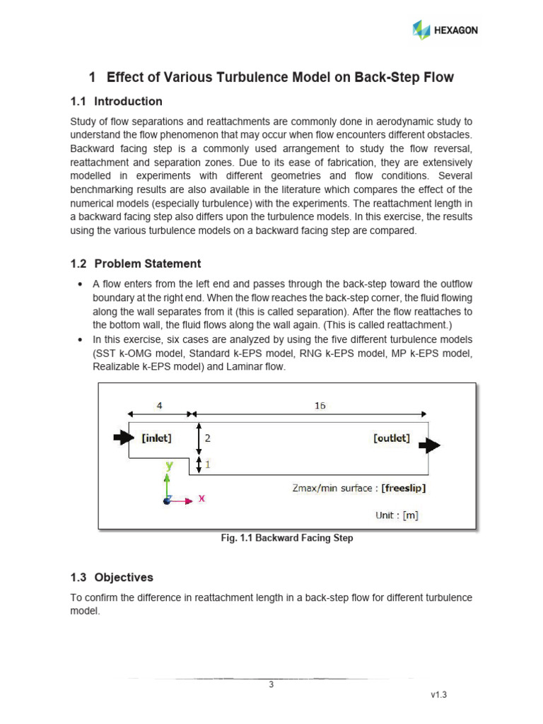 Effect of Various Turbulence Model On Back-Step Flow | PDF | Fluid ...