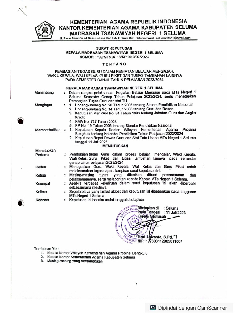 SK Ganjil 20232024 | PDF