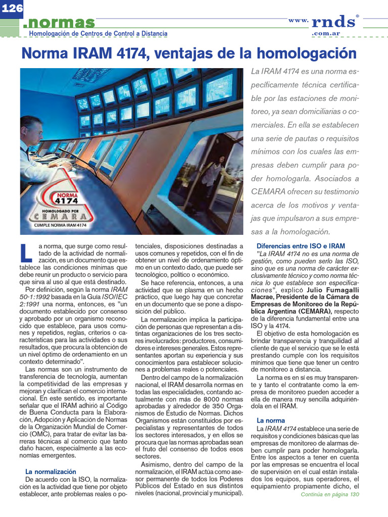 RDNS - Normas - Iram 4174 | PDF | Estandarización | Buenos Aires
