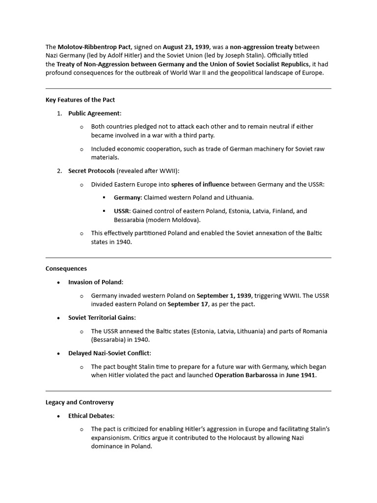 Understanding the Molotov-Ribbentrop Pact | PDF | Soviet Union | World ...