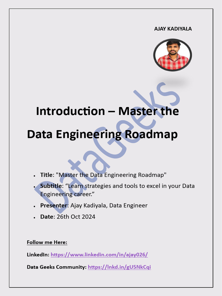 Complete Data Engineering Roadmap With Resources | PDF | Apache Spark | Information Technology ...