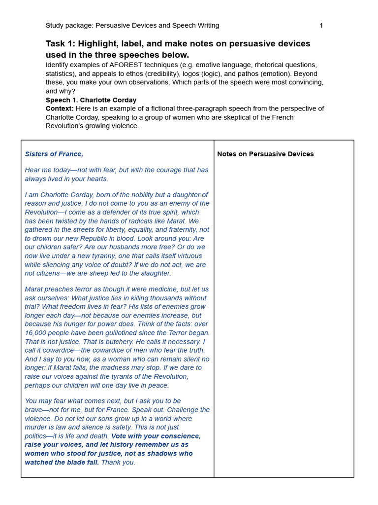 Study Package: Persuasive Devices and Speech Writing | PDF | Rhetoric ...