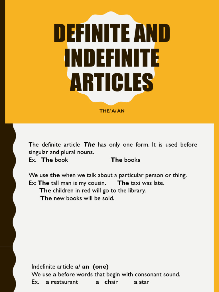 Eng 0004 Definite and Indefinite Articles | PDF